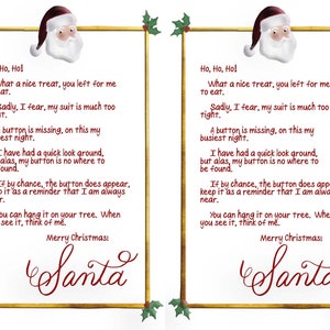 Printable Card for Santa Button Digital Download Santa - Etsy