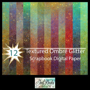 Ombre Glitter Digital Paper Metallic Glitter Paper Galaxy Digital ...
