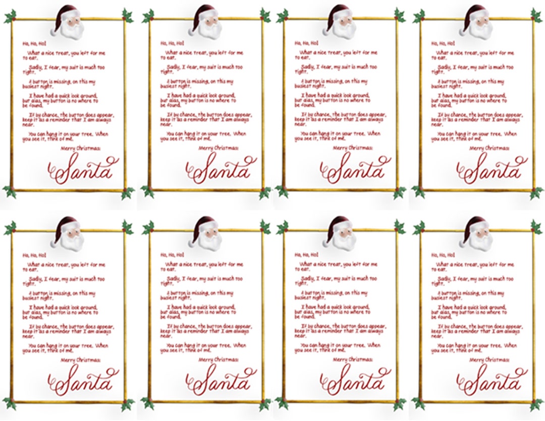 Printable Card for Santa Button Digital Download Santa Note God Rocks ...