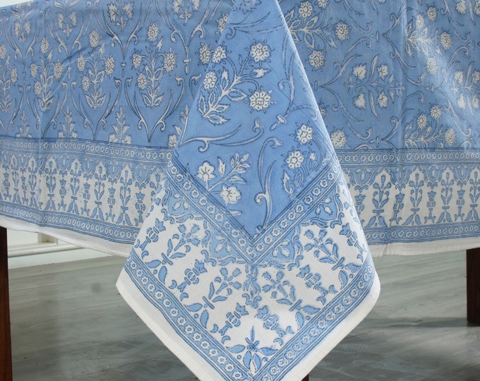French Provence Blue and White Tablecloth up to 70 Wide - Etsy