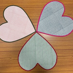 Mats, Valentine Love Heart Shape Indian Hand Block Stripes Printed ...