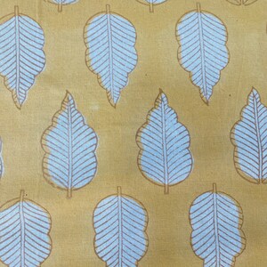 Yellow Leaves Indian Hand Block Printed Cotton Tablecloth, Table Cover ...