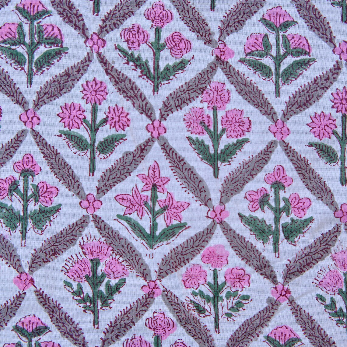 Pink and Green Round Table Cloth Hand Block Print Table - Etsy