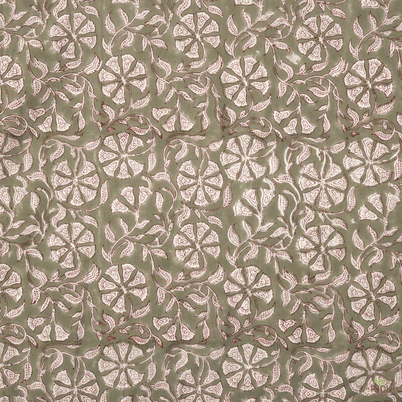 Green Block Print Fabric - Etsy