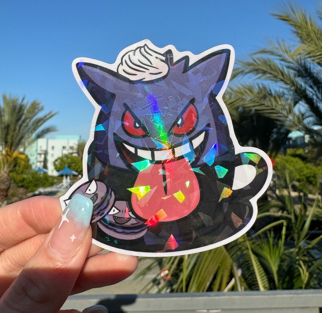 Pokemon Gengar Coffee Cup/gastly Macarons Waterproof Holo Sticker - Etsy