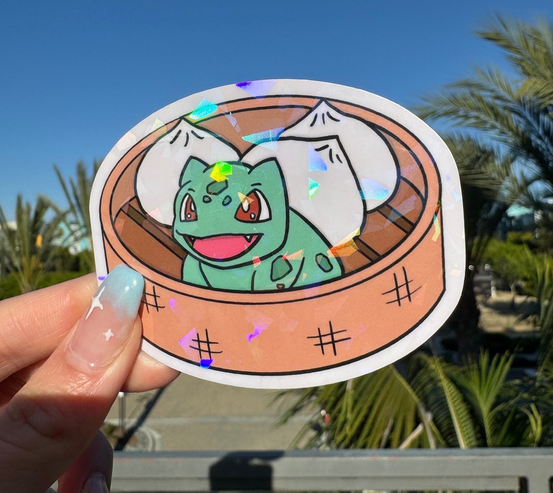 Pokemon Bulbasaur Bao Bun Waterproof Holo Sticker - Quirky Decal for ...