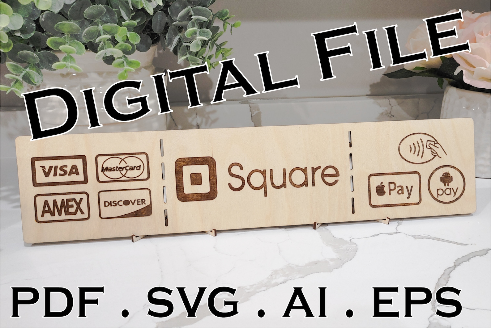 DIGITAL FILE Glowforge Square We Accept Payment Sign and Icons - SVG ...