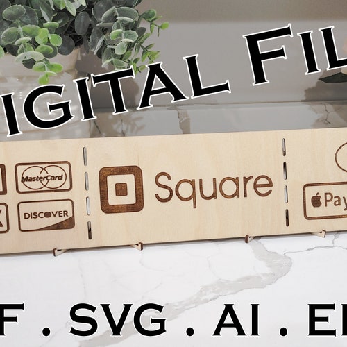 DIGITAL FILE Glowforge Square We Accept Payment Sign and Icons - Etsy