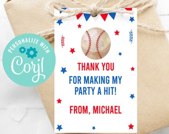 Baseball Party Favor Tags Baseball Birthday Party Favors - Etsy