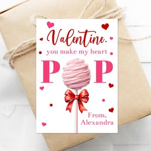 Editable Valentine You Make My Heart Pop Tag Template, Printable Cake ...