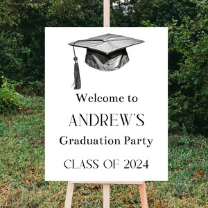 Editable Graduation Party Welcome Sign Template, Printable Minimalist ...