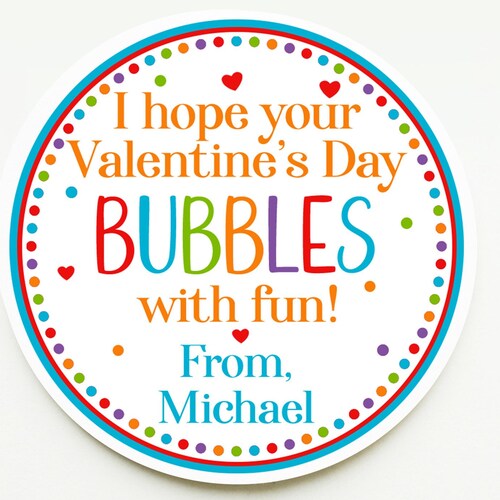 Bubbles of Fun Valentine Tag I Hope Your Valentine's Day | Etsy