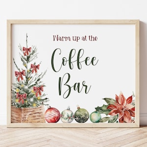 Christmas Tree Coffee Bar Sign, Printable Christmas Party Coffee ...