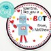 Robot Girl Valentine's Day Printable Tags Like You A Bot Class Team ...