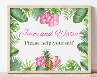 Water and Juice Sign - Etsy