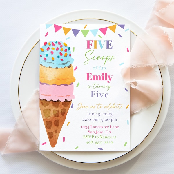 Five Year Old Birthday Party Invitation - Etsy