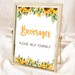 Editable Sunflower Bar Menu Sign Template Printable Rustic - Etsy