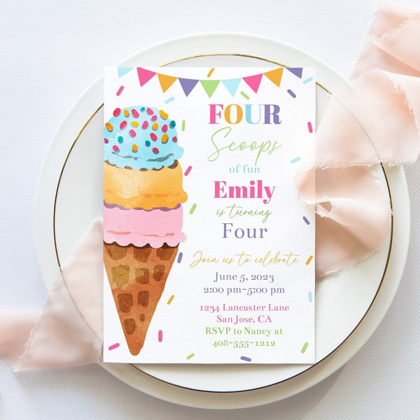 4 Year Old Party Invitation - Etsy