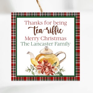 Editable Christmas Tea Gift Tag Template, Printable Thank You for Being ...