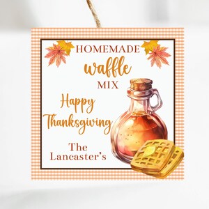 Editable Fall Syrup & Waffles Tag Template Printable - Etsy