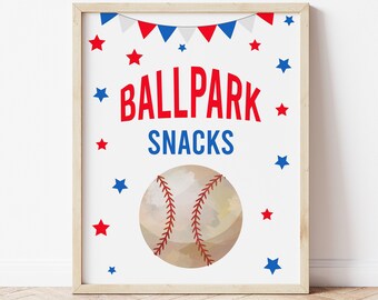 Ballpark Snacks Sign - Etsy