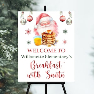 Editable Breakfast With Santa Claus Welcome Sign Template - Etsy