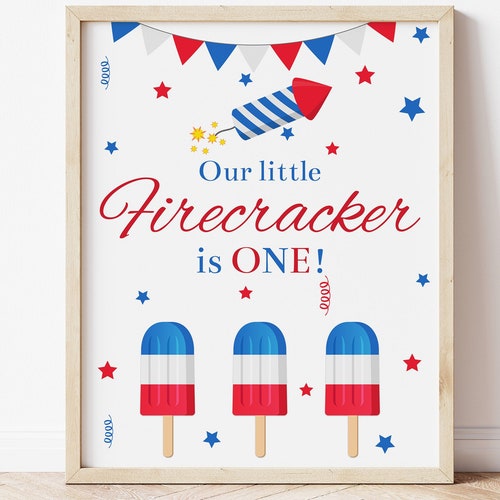 Little Firecracker First Birthday Party Package Fourth of - Etsy