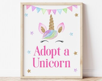 Adopt a Unicorn Sign - Etsy