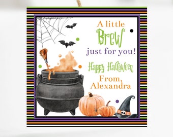 Printable A Little Brew for All You Do Halloween Coffee Tag - Etsy