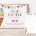Editable Ice Cream 1st Birthday Time Capsule Sign and Card Template ...
