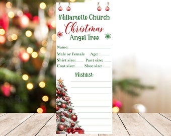 Editable Christmas Angel Tree Flyer Template Printable Holiday Donation ...