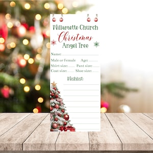 Printable Angel Tree Wish List - Etsy
