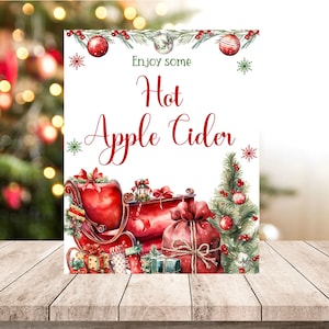 Printable Hot Apple Cider Sign, Christmas Party Apple Cider Station ...