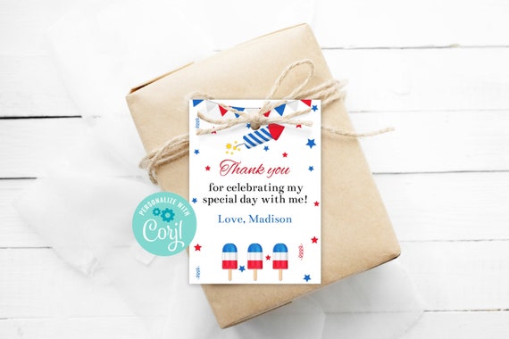 Editable Firecracker Favor Tag 4th of July Decorations July - Etsy