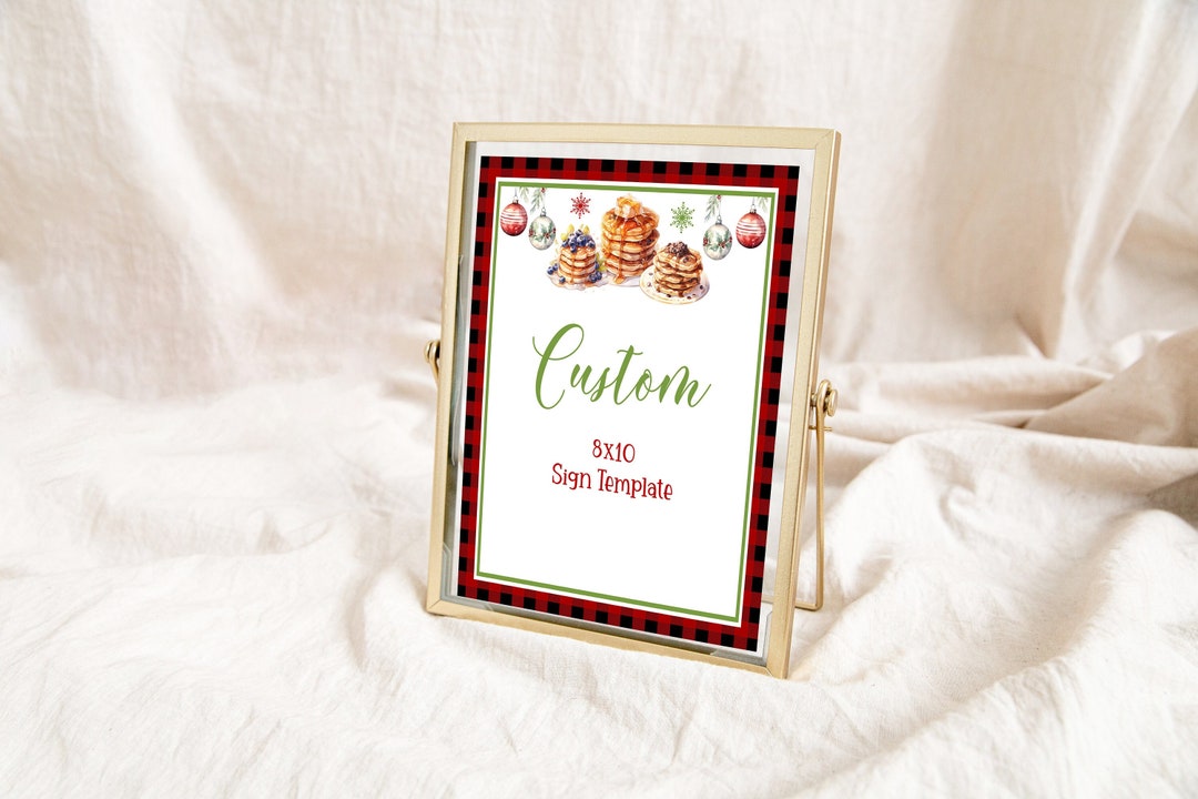 Editable Christmas Pancake Party Custom Sign Template, Printable ...