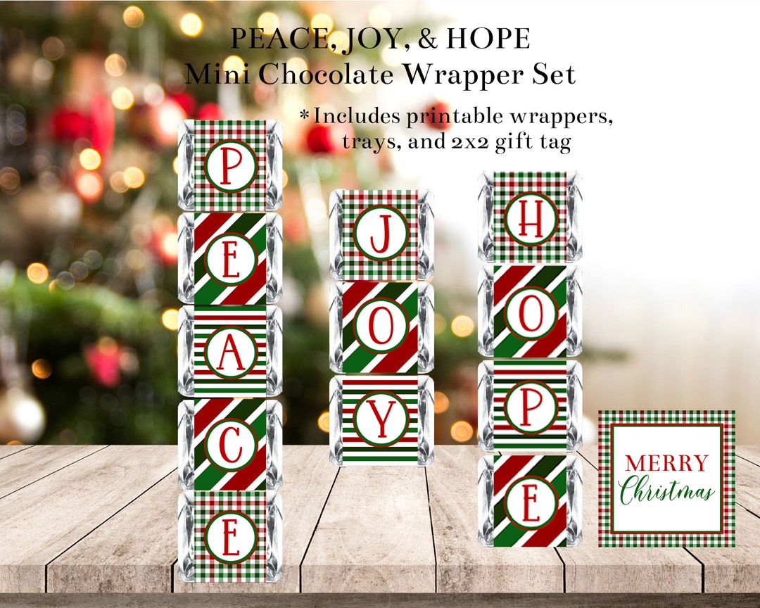 Printable Mini Chocolate Bar Wrappers Set, Christmas Gift, Stocking ...