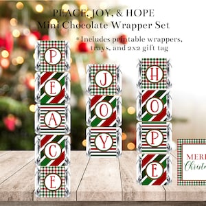 Printable Mini Chocolate Bar Wrappers Set, Christmas Gift, Stocking ...