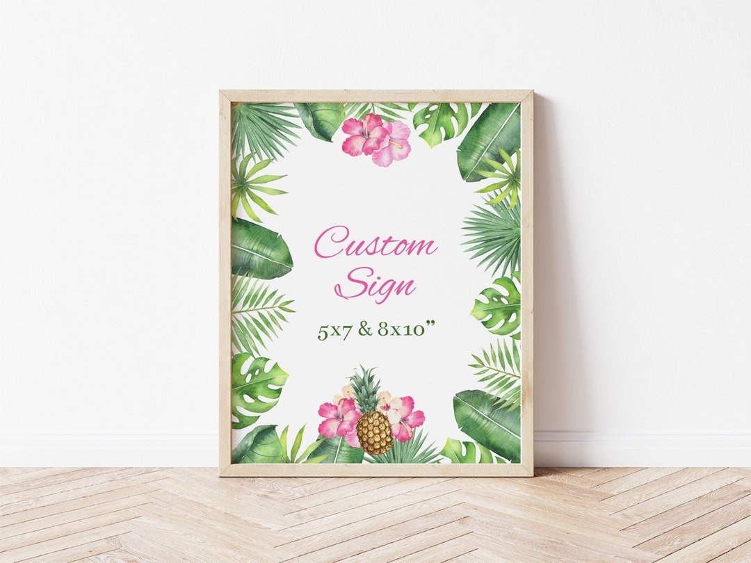 Editable Luau Custom Sign 8x10 & 5x7 Template, Printable Sign for Luau ...