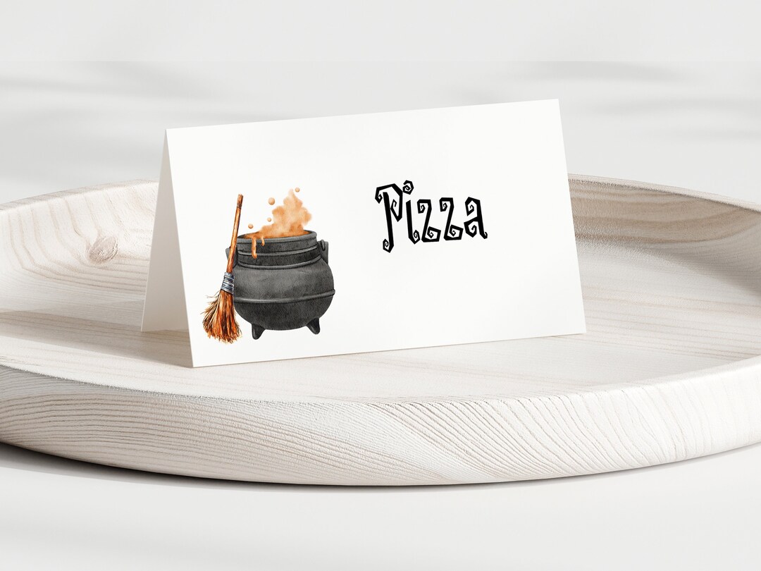 Editable Halloween Party Food & Place Card Template, Printable Witches ...