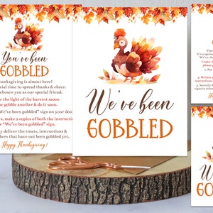 Printable You've Been Gobbled Thanksgiving Neighborhood Game, Fall ...
