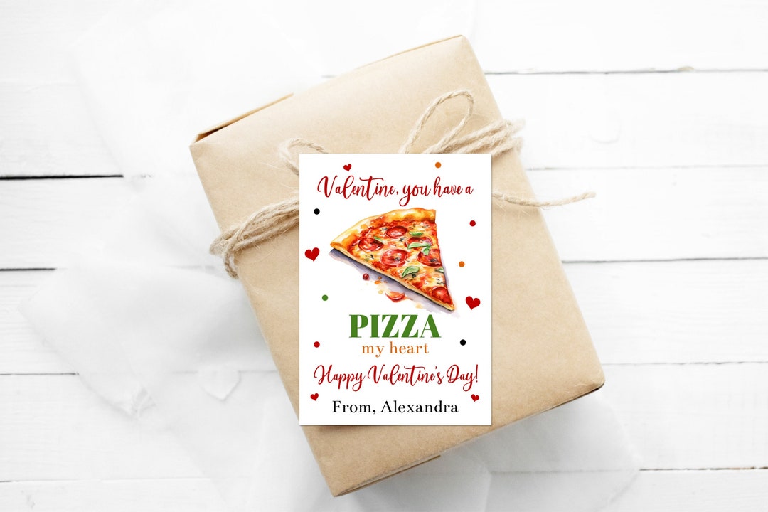 Editable PIZZA My Heart Valentine's Day Gift Tag Template Printable ...