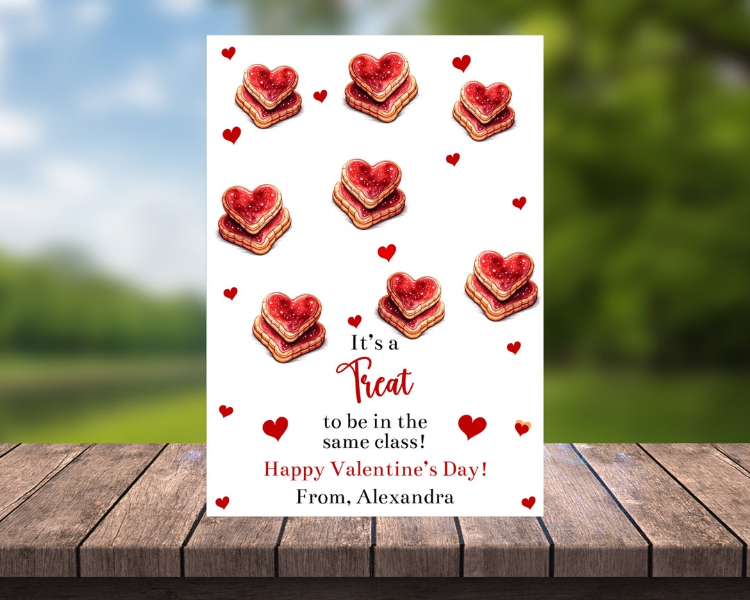 Editable Valentine's Day Cookie Card, Printable Red Heart Cookies ...