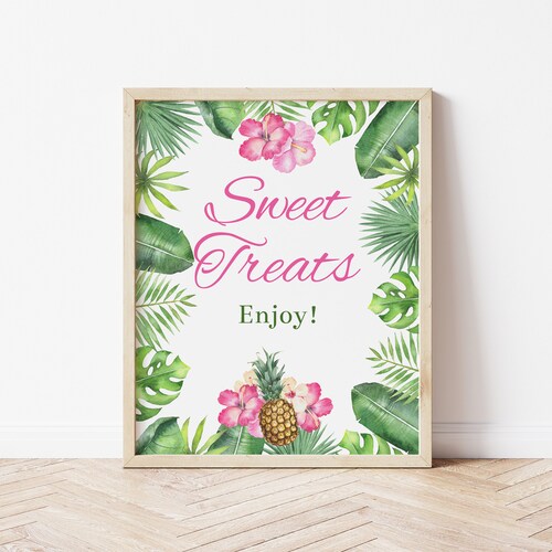 Dessert Bar Table Sign Luau Party Luau Birthday Luau - Etsy