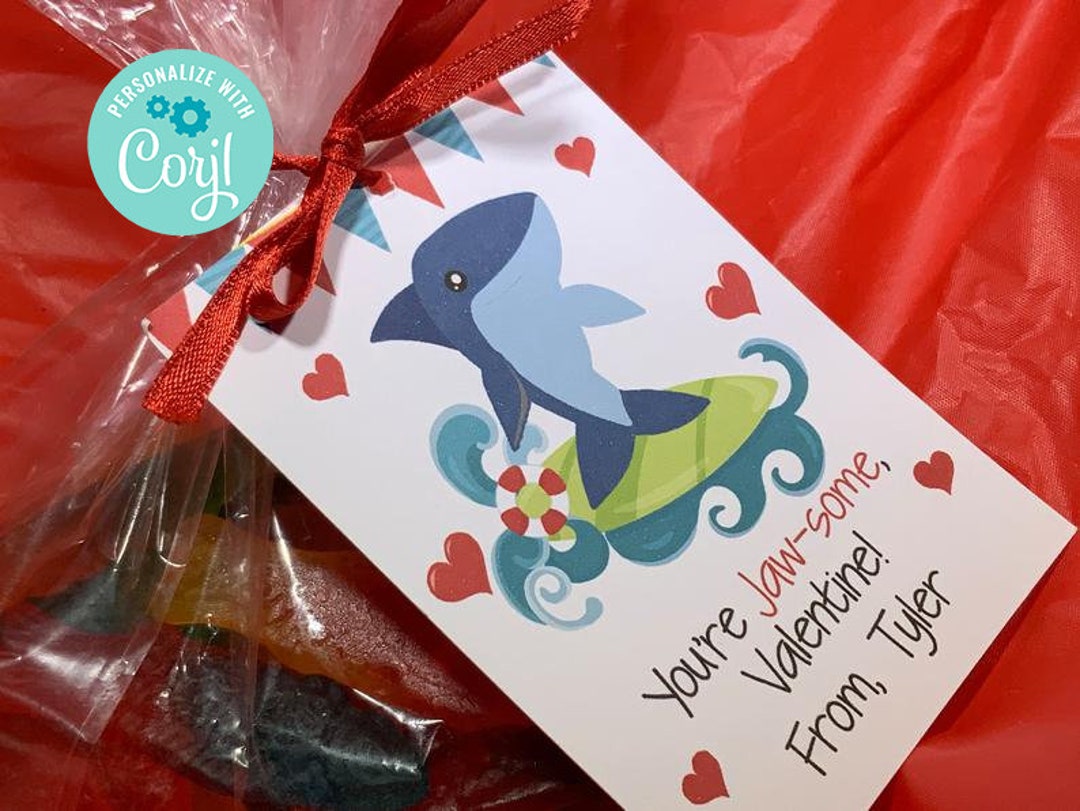Editable Valentines, Shark Valentine, Printable Valentines, Jawsome ...