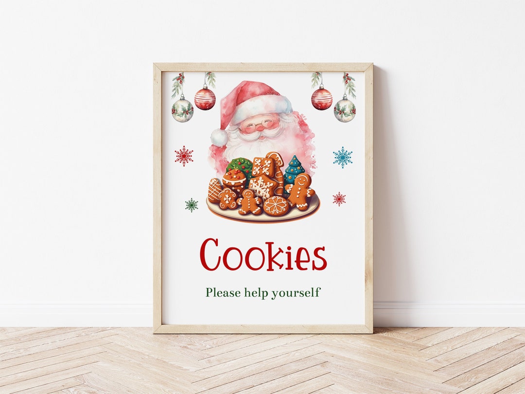 Christmas Cookies Sign Printable Christmas Party Desserts - Etsy