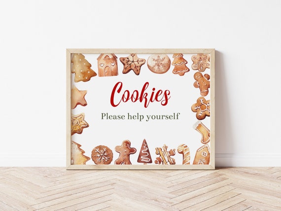 Cookie Table Sign Dessert Table Sign Christmas Birthday | Etsy