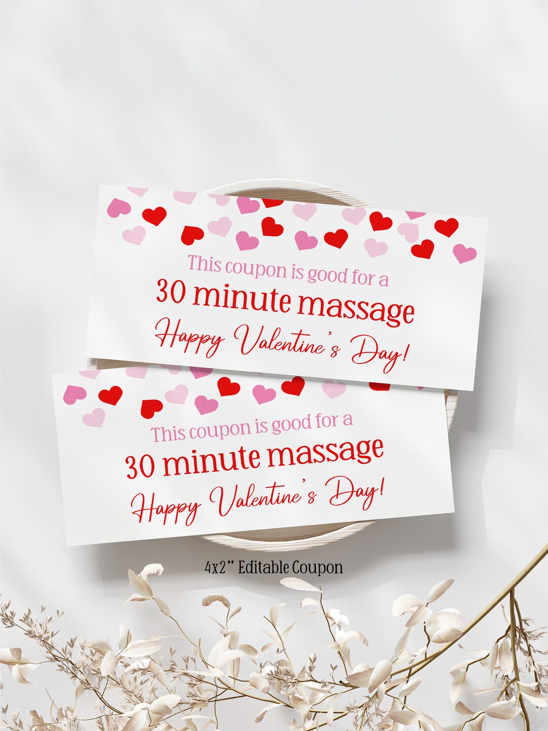 Editable Valentine's Day Coupon Template, Printable Love Coupons ...