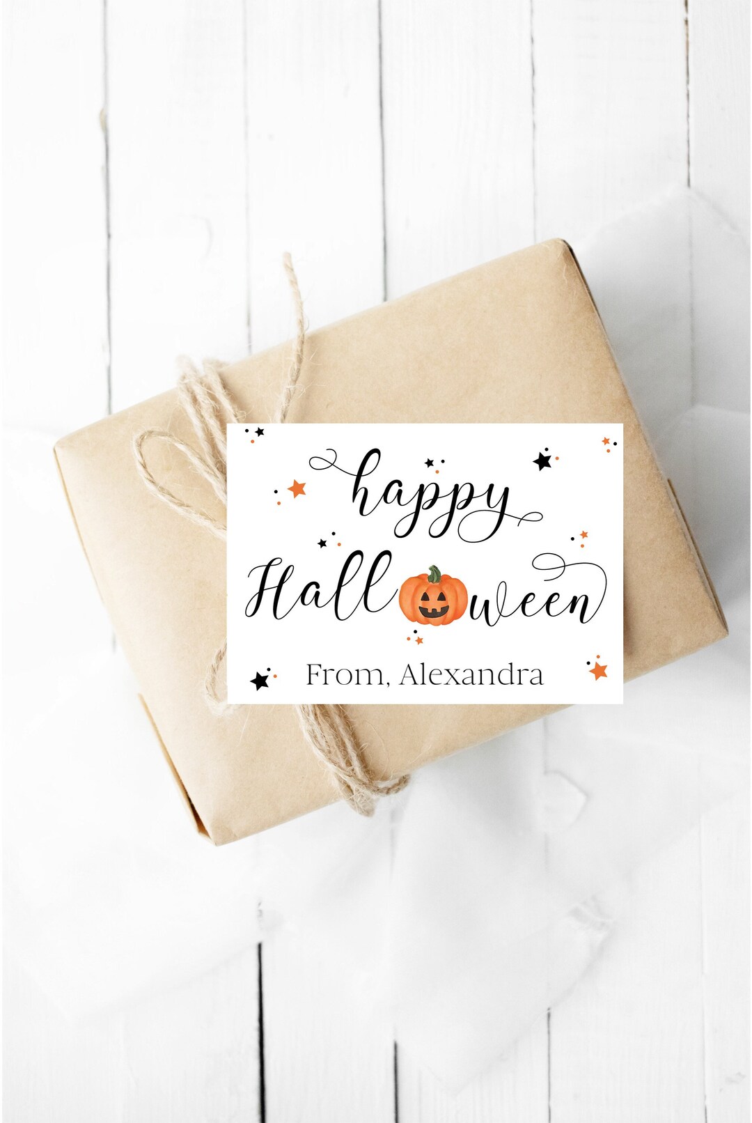 Editable Pumpkin Happy Halloween Tag Template, Printable Halloween Gift ...