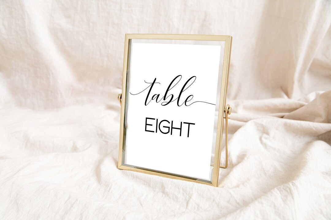 Editable Minimalist Table Number Sign Template 4x6 5x7, Minimalist ...