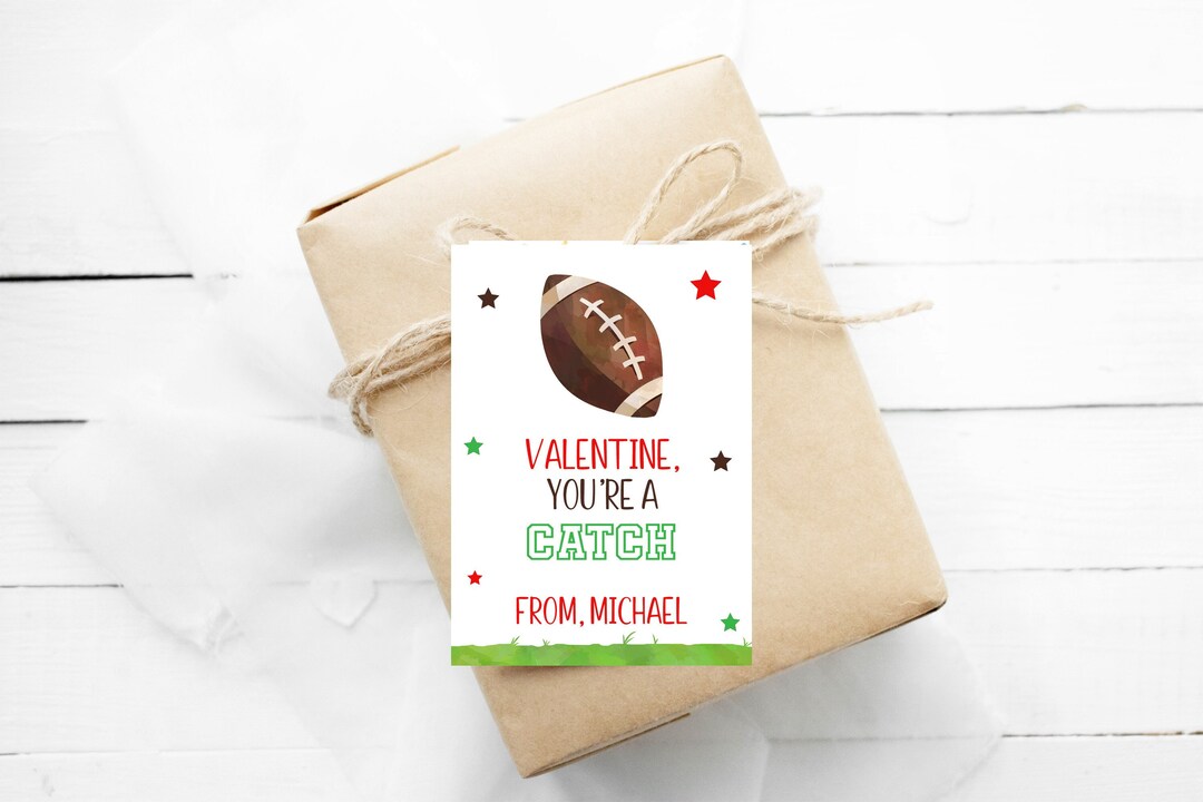 Editable Football Valentines Day Tag, Printable Sports Valentine, Boys ...